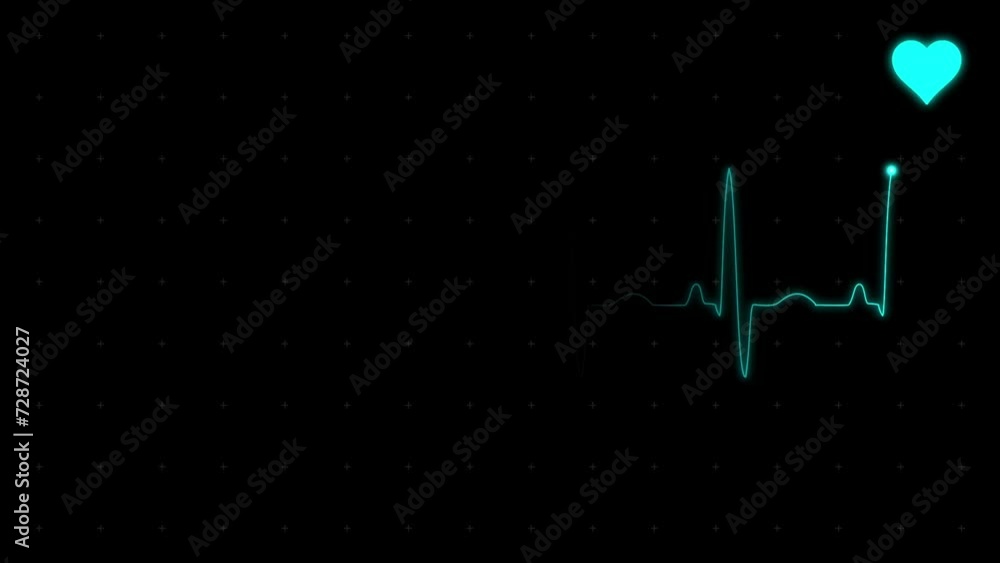 4K EKG Heartbeat Display Monitor Motion Graphics, HUD Element loop ...