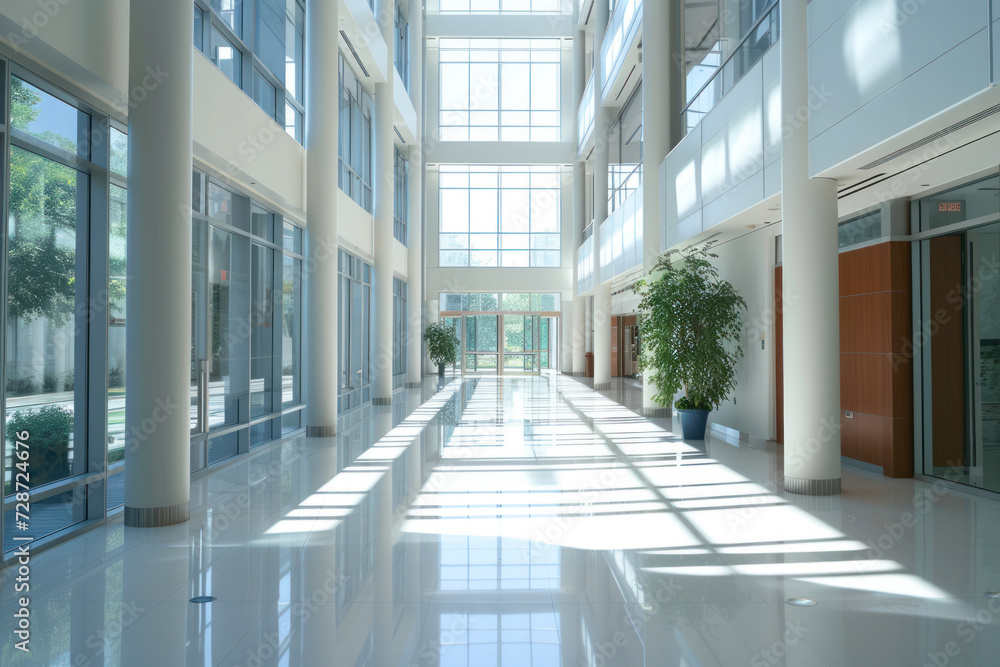 Contemporary office atrium, a professional architectural scene ...