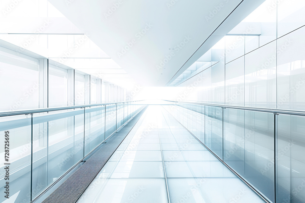 Glass bridge in a modern building, a captivating architectural scene ...