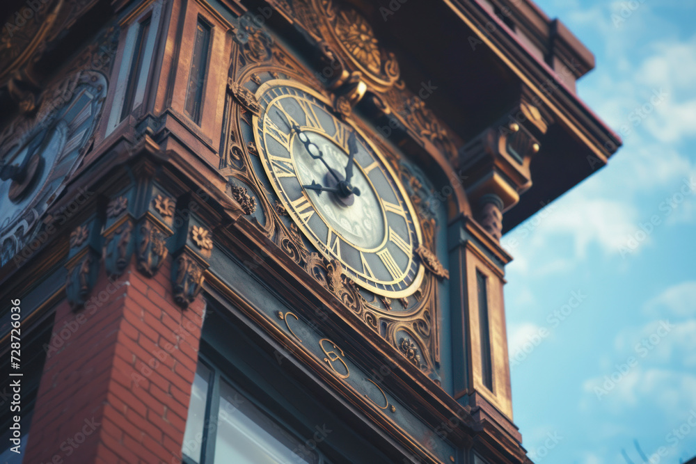 Historic clock tower details, a timeless architectural scene showcasing ...