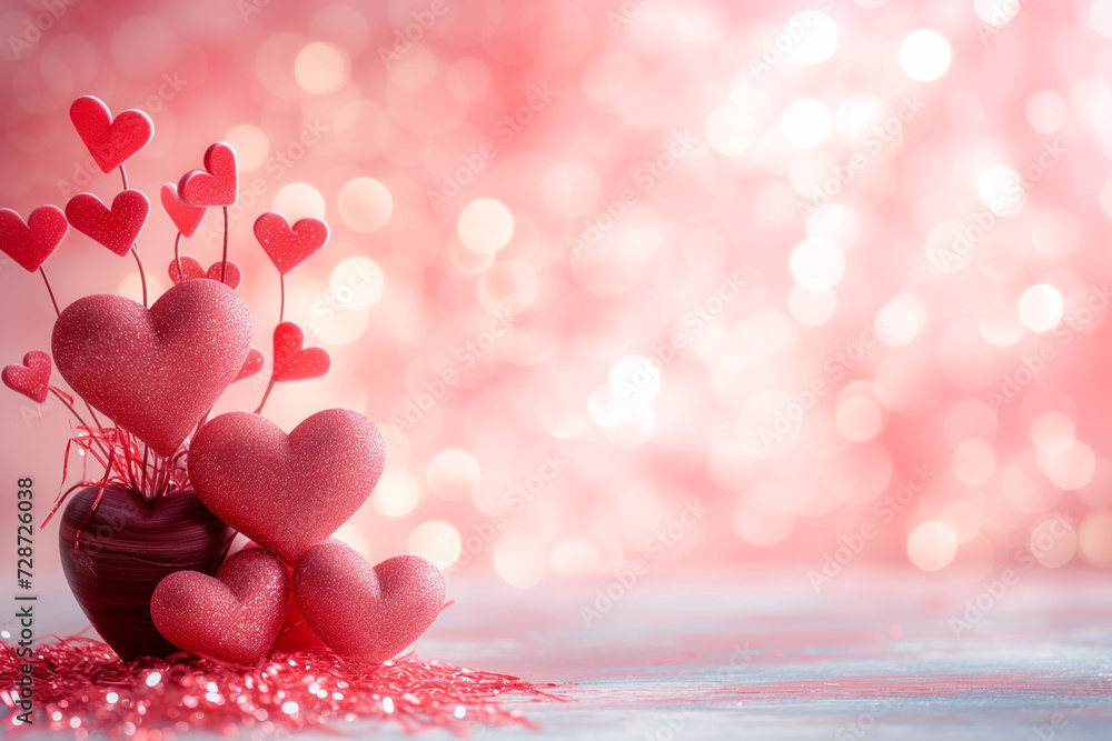 Copy space, stockphoto, beautiful valentine background with hearts and ...