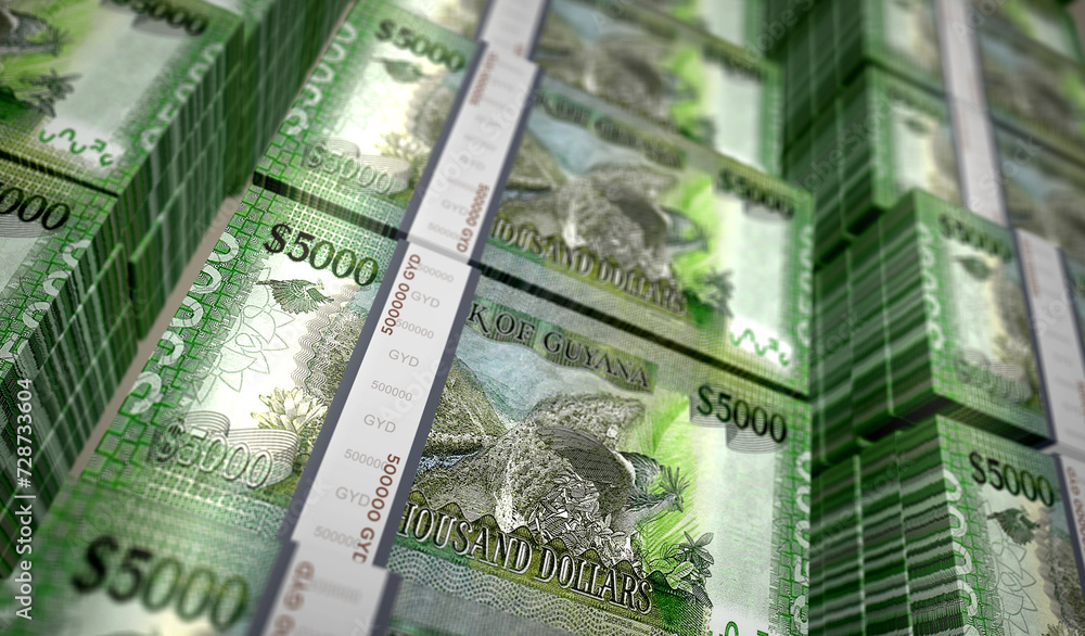 Poster Guyana dollar money banknotes pack 3d illustration – Wall Art ...