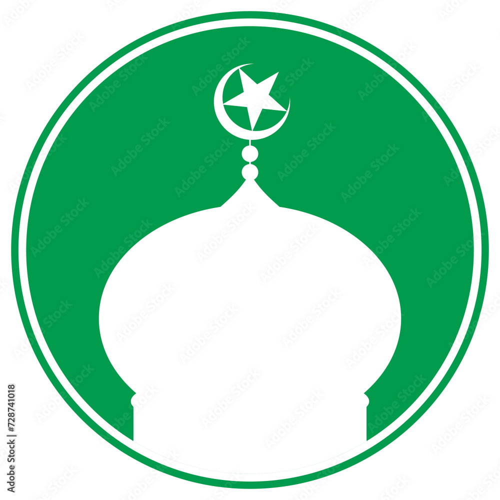Mosque Sign Silhouette, Flat Style, can use for Icon, Symbol, Apps ...