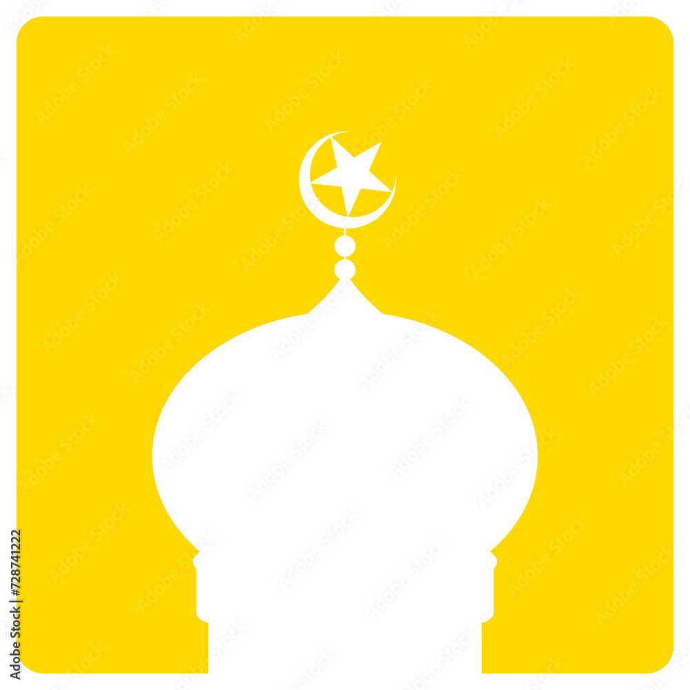 Mosque Sign Silhouette, Flat Style, can use for Icon, Symbol, Apps ...