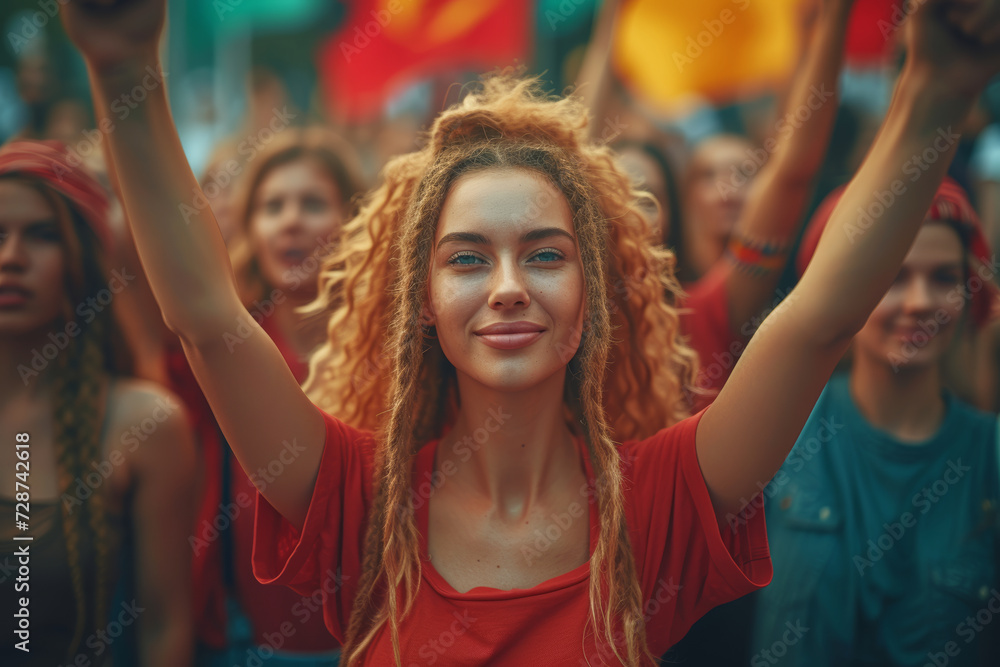A powerful image of diverse activists linking arms in a peaceful ...