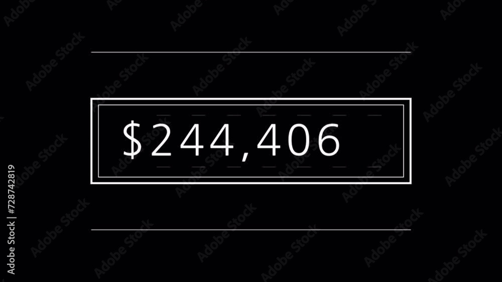 Investment one million dollars profit. Digital text counting up to 1 ...