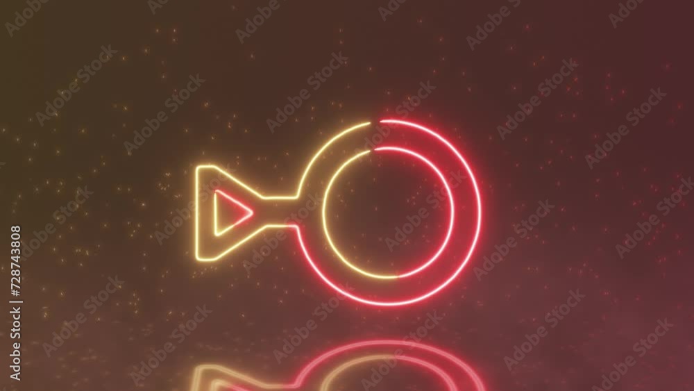 Neon Third Gender Symbol Icon with a Particle Background. Gender ...