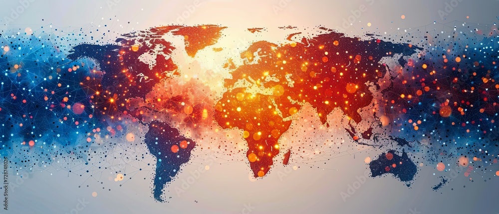 Vibrant Horizons: A Mesmerizing Map Unites the World in Blue and Orange ...