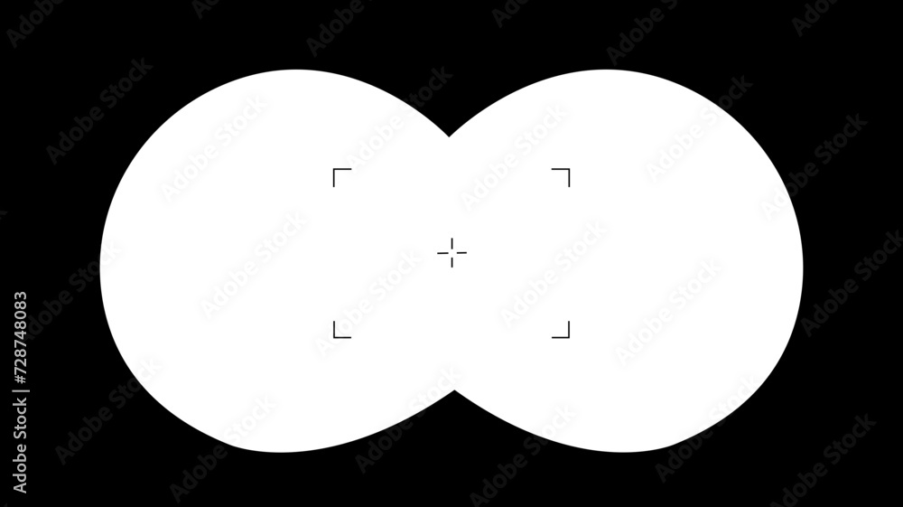 Binoculars view. Spy POV, optical binocular aim sight and telescope ...