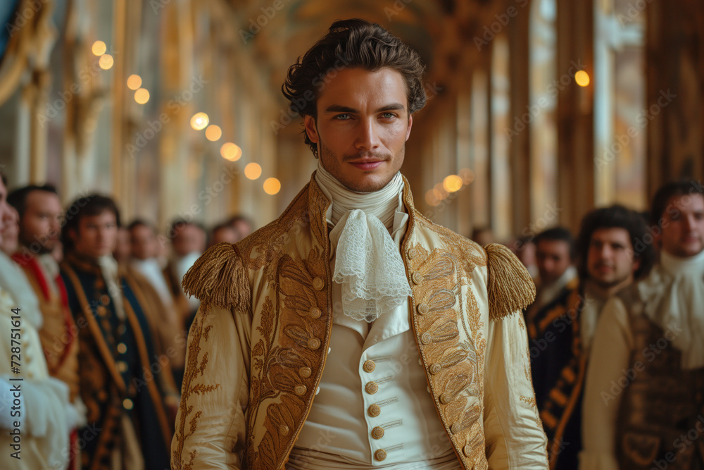 Regal man in 18th-century attire Stock Photo | Adobe Stock