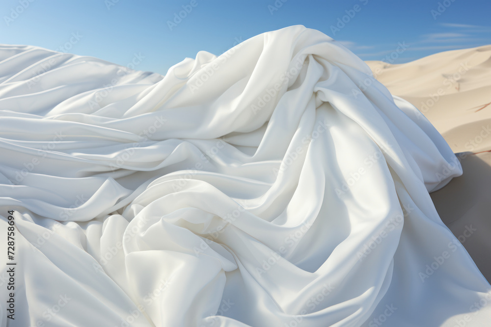 Immaculate white linens billow in the crisp breeze, a visual ode to the ...