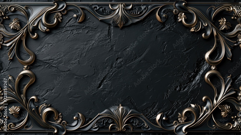 a 3D decorative frame border crafted from thin line steel, exuding a ...