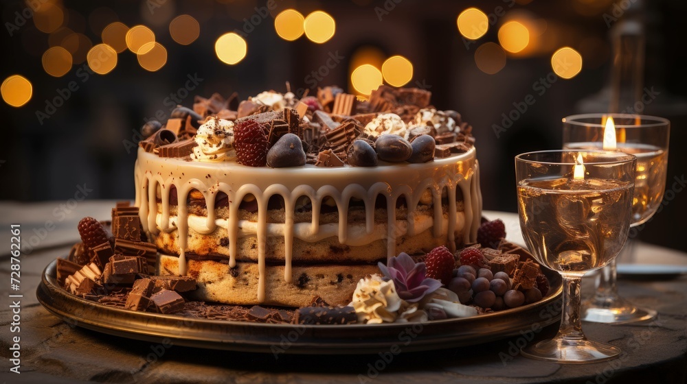 an intricately designed cake masterpiece, capturing the iconic ...