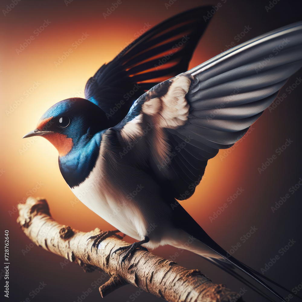 Elegant swallow bird, bird seagull Swallow, Barn swallow (Hirundo ...