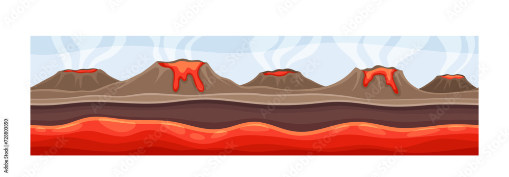 Under earth layer concept. Ground and soil, land. Archeology and ...