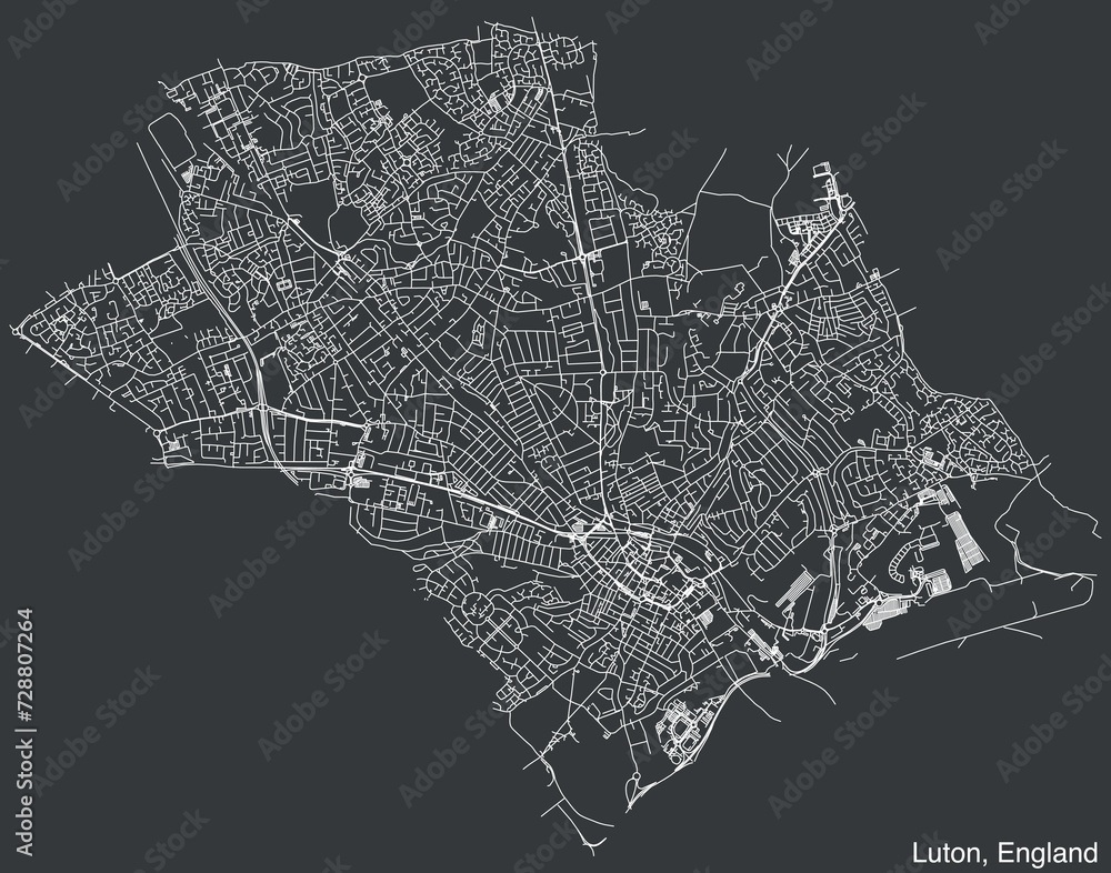 Detailed hand-drawn navigational urban street roads map of the United ...