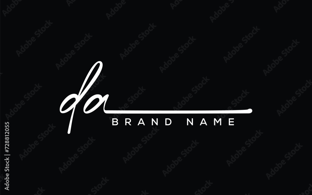 DA letter beauty handwriting vector logo. Stock Vector | Adobe Stock