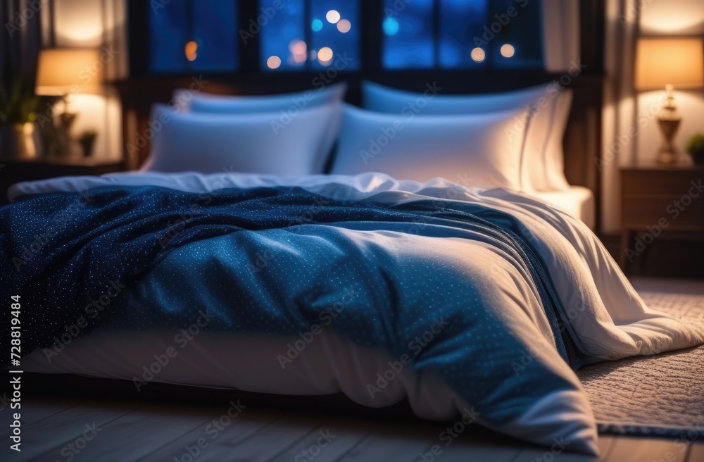 World Sleep Day, modern bedroom interior, cozy atmosphere, luxury hotel ...