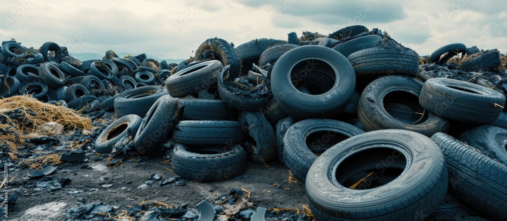 Recycling old tires and reusing waste rubber, while also disposing of ...