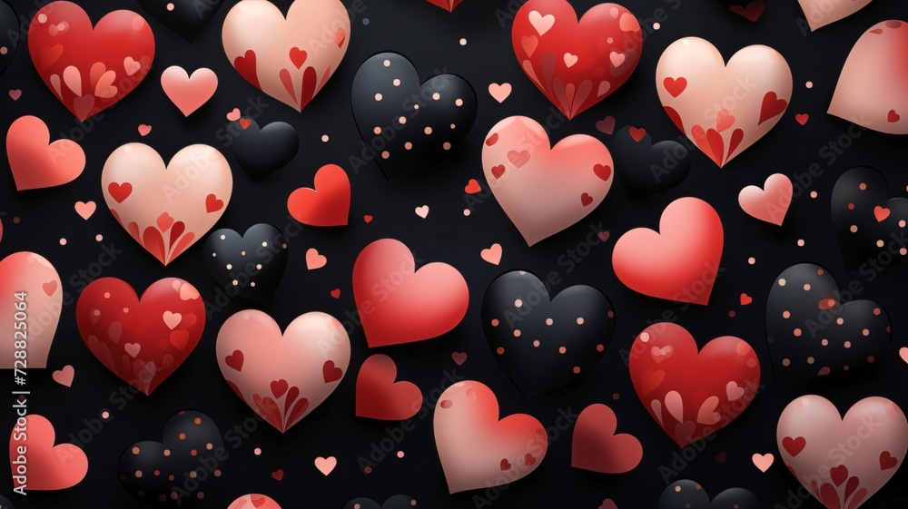 Colorful hearts as abstract background, wallpaper, banner, texture ...
