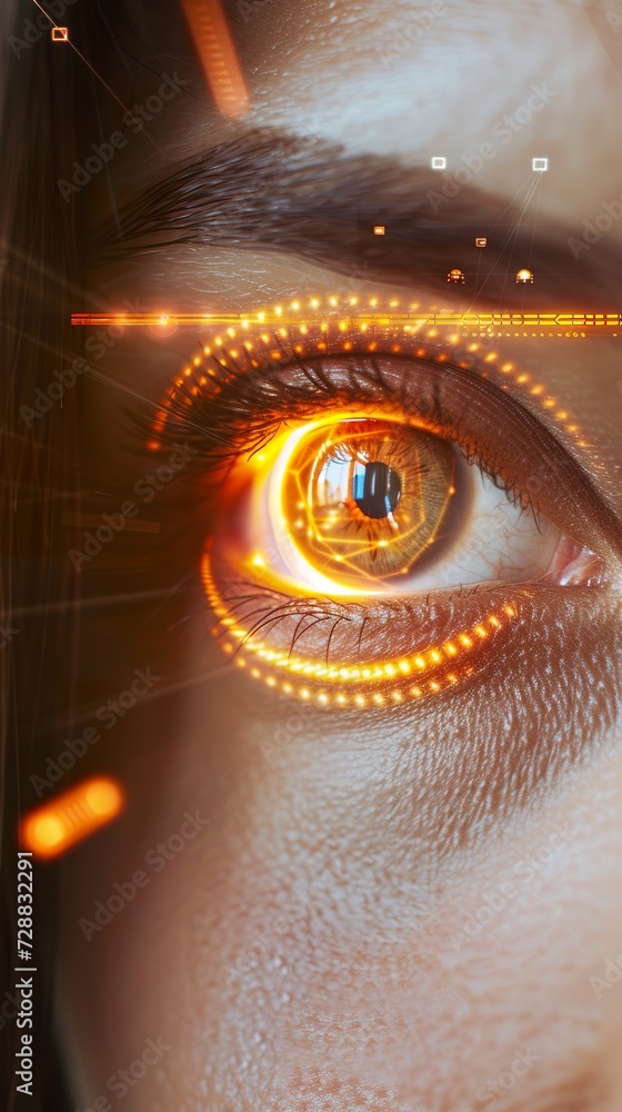 Retina recognition and iris reading of a female eye through advanced ...