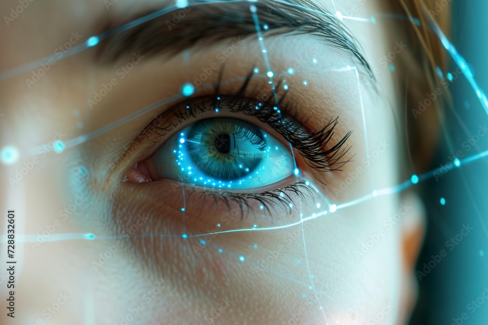 Retina recognition and iris reading of a female eye through advanced ...