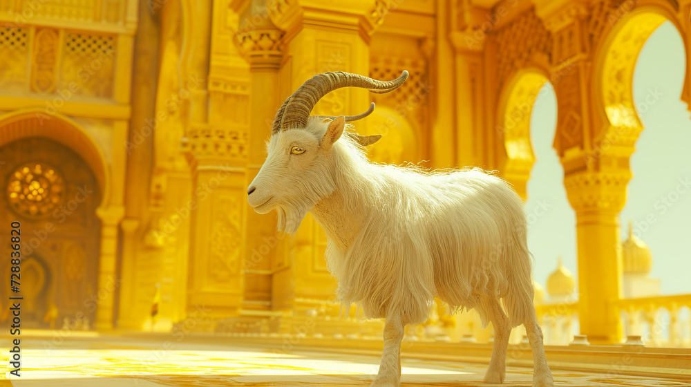 ship goat celebrating muslim eid al adha Stock Illustration | Adobe Stock