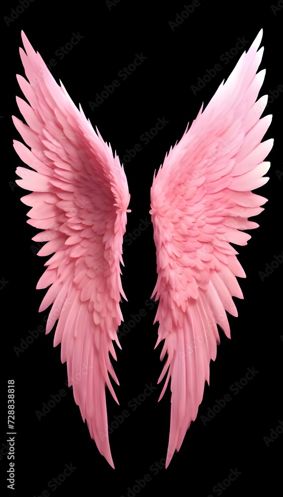 Pink angle wings PNG ,isolated background ,d, fantasy feather wings for ...