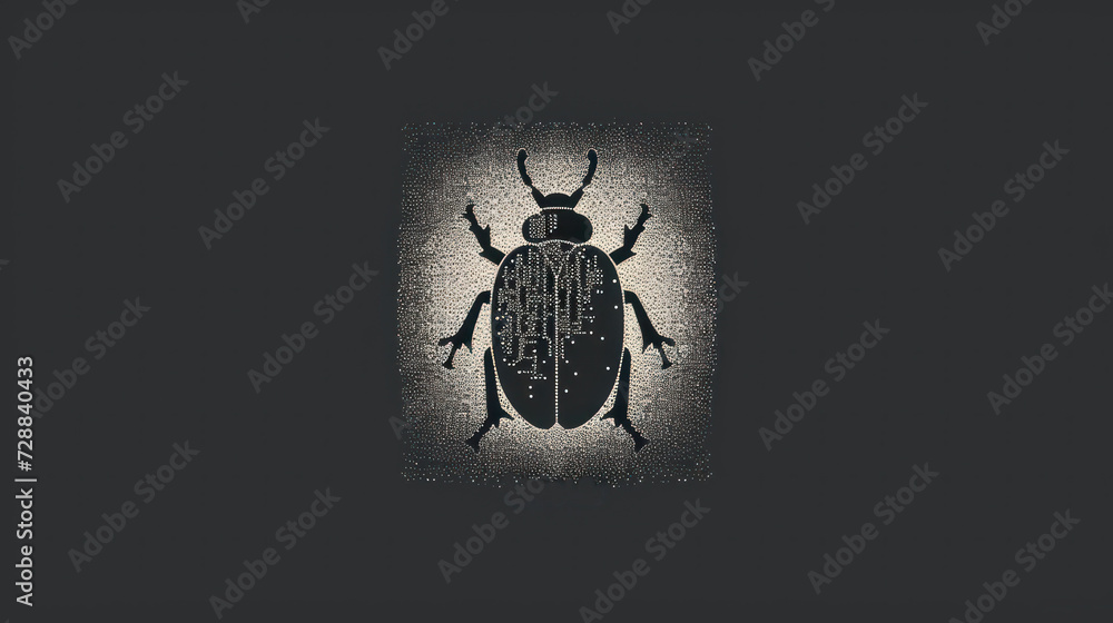 a beetle on a black background with the word beetlele in the middle of ...