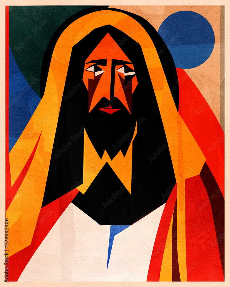 Jesus Christ Illustration. Jesus Christ Contemporary art graphic ...