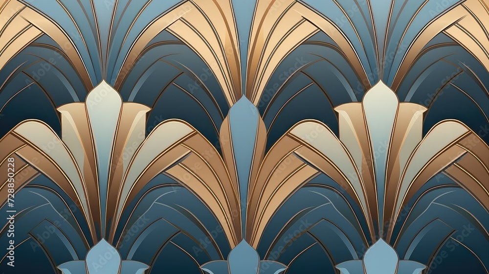 Vintage Art Deco Wallpaper Pattern: A Seamless Vector Design in Tan ...