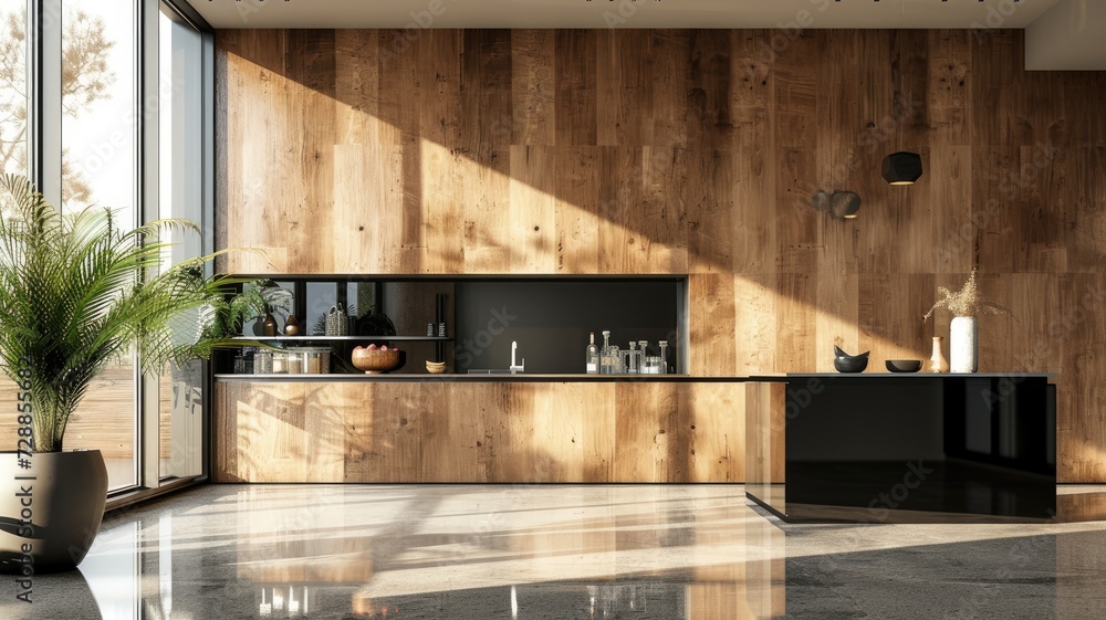 a carpentry wall surface structure design, enhanced by a glossy finish ...