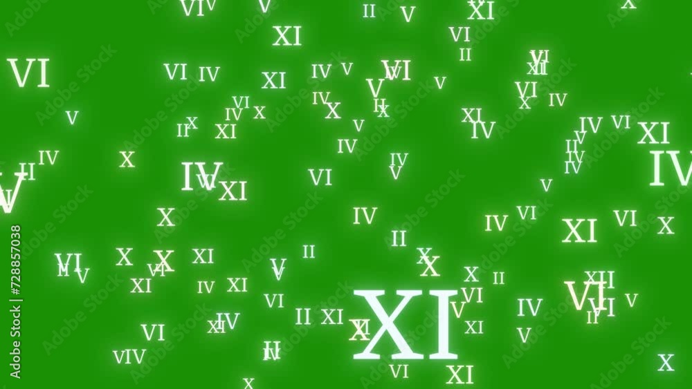 Vidéo Stock Roman Numerals Number Animation, White Glowing Roman Number ...