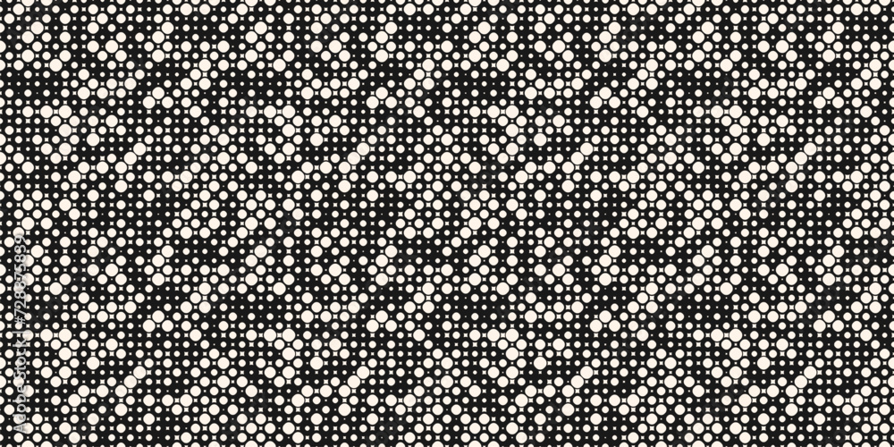 Black and white vector seamless pattern with small scattered curved ...