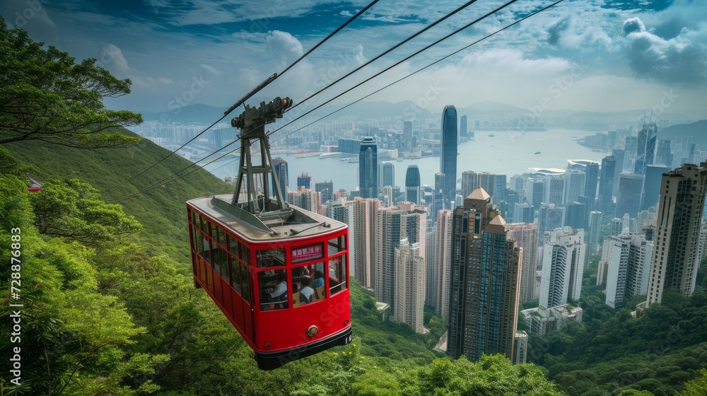 Transportation in Hong Kong includes the iconic tram and cable car ...