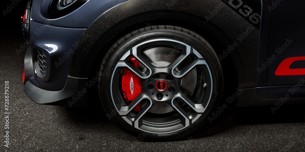 Wheel of the unique MINI Cooper GP in a special Racing Grey colour.1 of ...