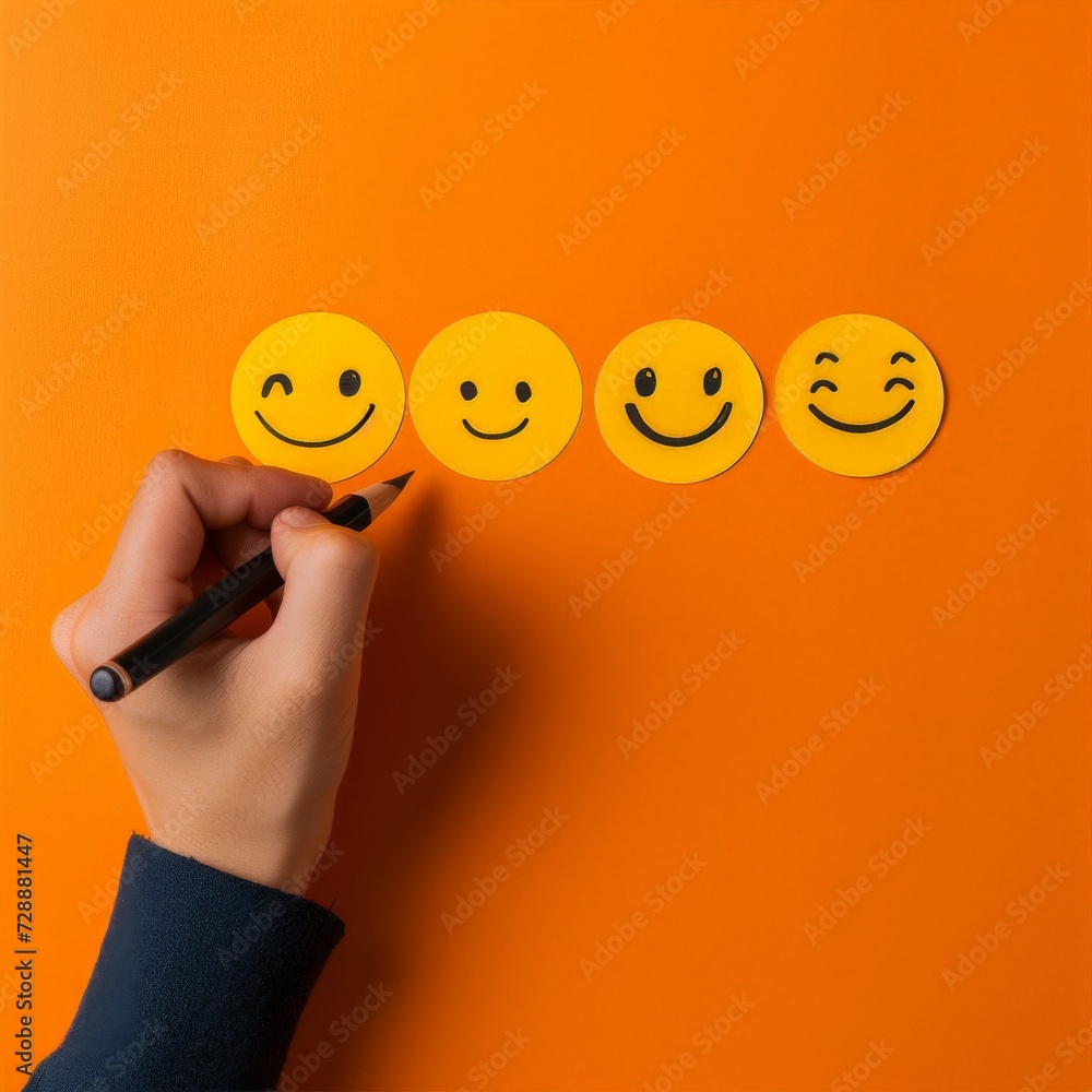 Smiling Emoji refresh Smiley, Vector Design cheery smile. Star rating ...