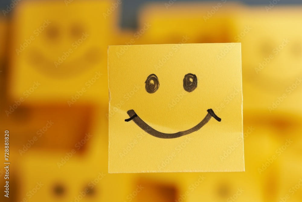 Happy customer sticky note cards smiling emojis positive feedback ...