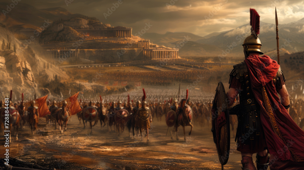 Epic March of Legions: A Centurion Leads Roman Soldiers Across the ...