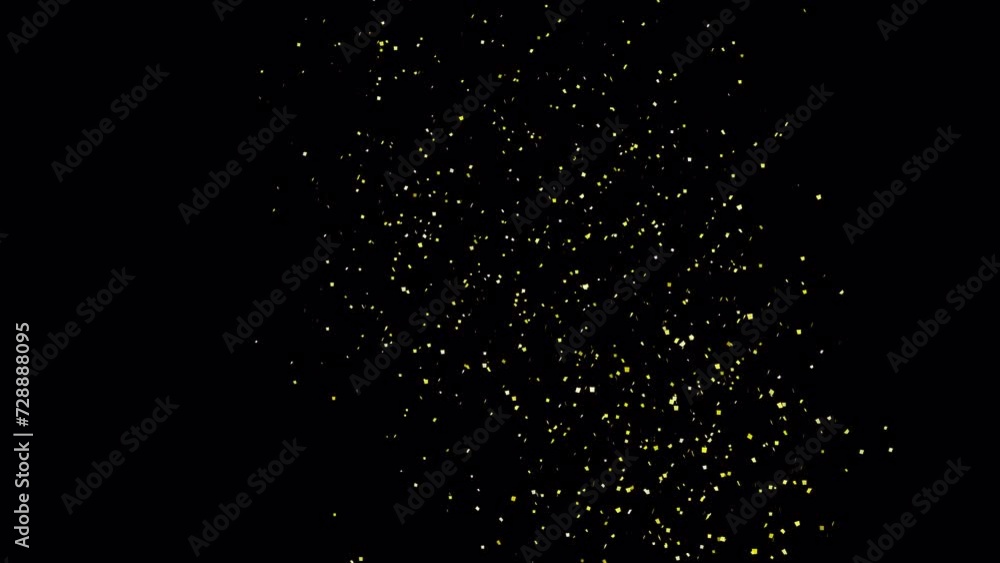 Gold Confetti Explosion Animation on a transparent background. 3D Gold ...