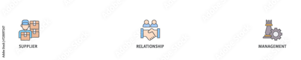 Srm icon set flow process illustrationwhich consists of product ...