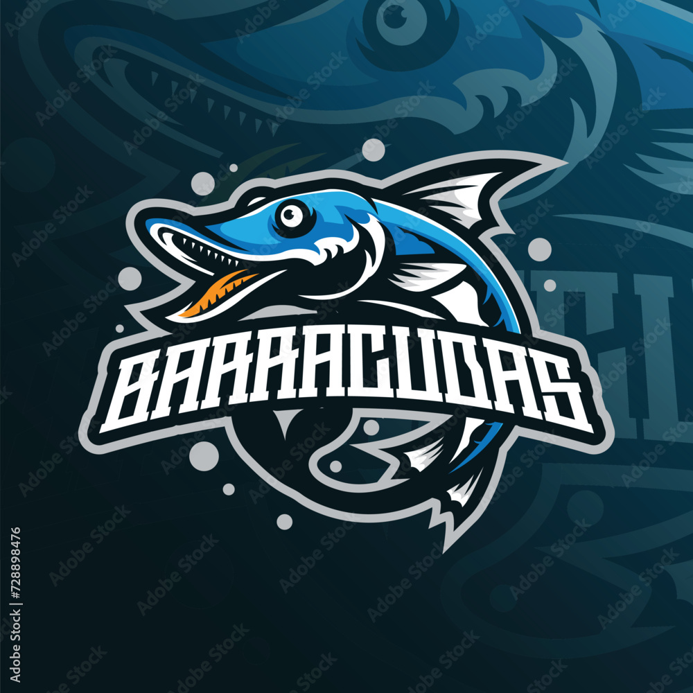 Barracuda mascot logo design vector with modern illustration concept ...