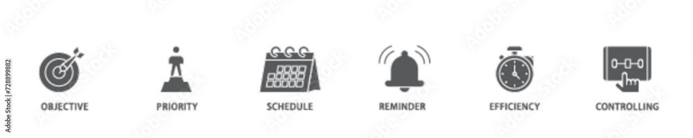Time management banner web icon illustration concept with icon of ...