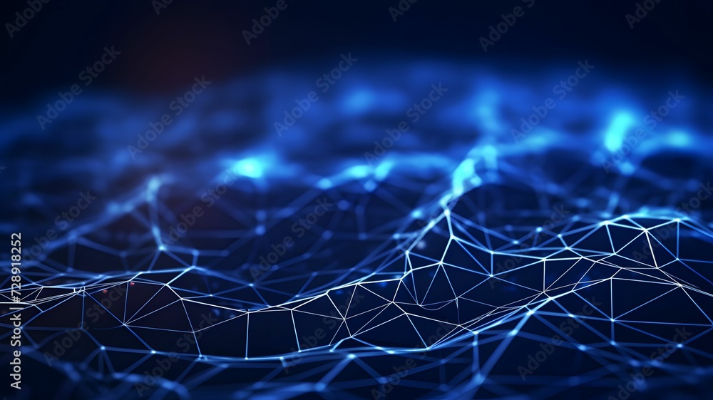 Cyber big data flow. Blockchain data fields. Network line connect stream. Concept of AI ...