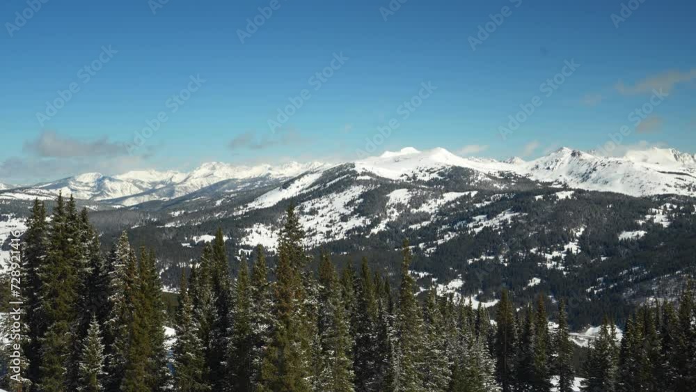 Top of Copper Mountain American Flyer lift cinematic pan to the right ...
