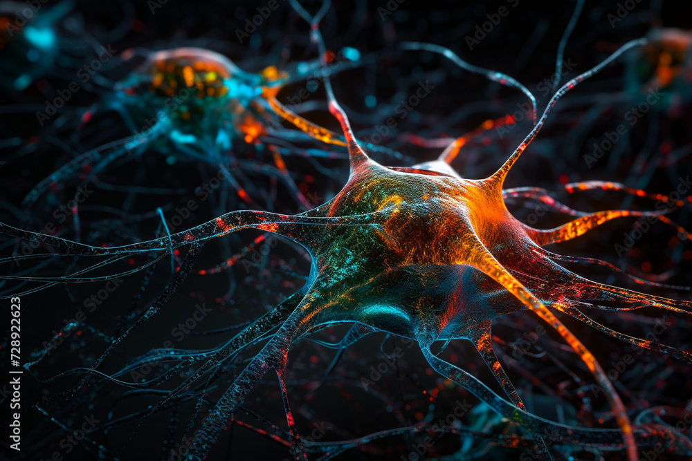 Neural cell elements, neurons, cells, neural branching, nerves, psyche ...