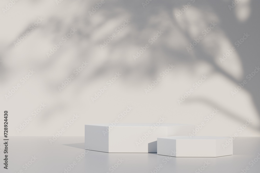 Minimal abstract luxury white podiums block for product presentation ...