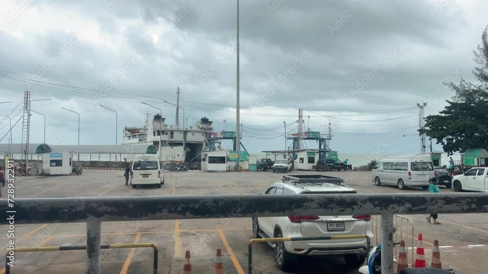 The view showcases the Donsak Raja ferry pier, a crucial gateway for ...