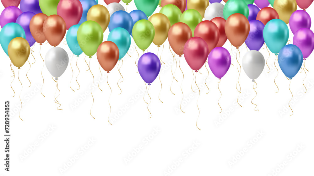 Modern birthday background with balloons Illustration set party ...