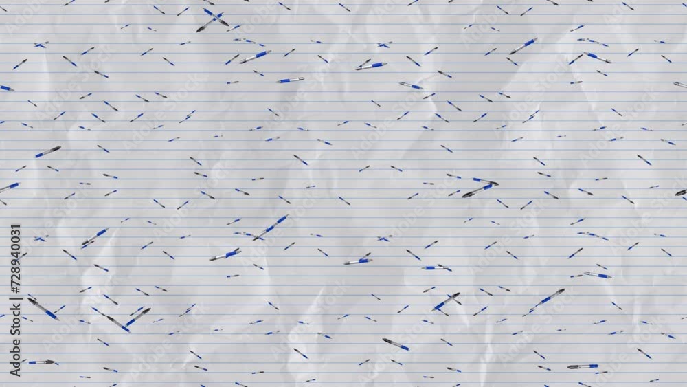 BallPen loop tile background falling. This 3d animation of pens is ...